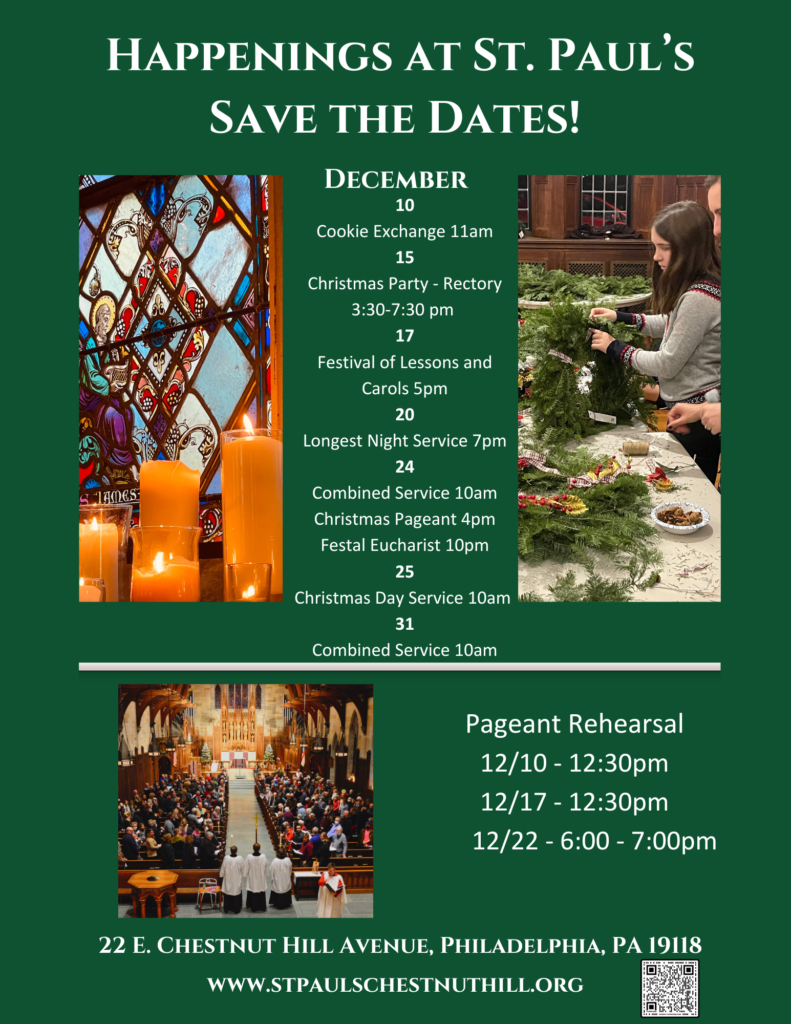 December Calendar - St. Paul's Episcopal Church