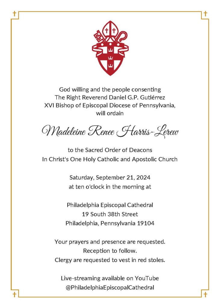 All are invited to Madeleine's Diaconal Ordination - St. Paul's ...